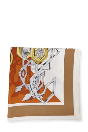 Hermès Multicolor 'brides Et Destin' Silk Scarf 90 - White