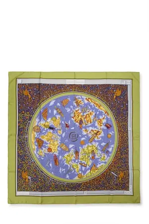 Hermès Green & Multicolor 'www. Hermes. Com' Silk Scarf 90 Green