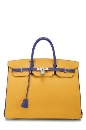 Hermès Blue Electric, Jaune D'or Epsom Horseshoe Birkin 40 - Multi