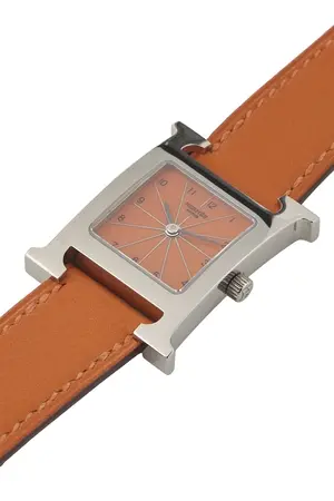 Hermès Heure H Watch With Leather Strap - Orange