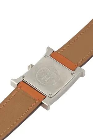 Hermès Heure H Watch With Leather Strap - Orange