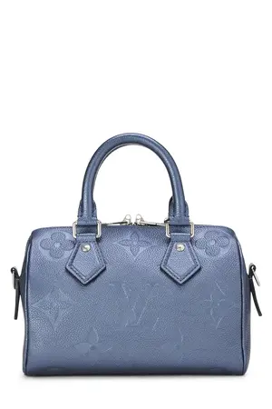 LOUIS VUITTON Metallic Monogram Empreinte Speedy Bandouliere 20 - Navy
