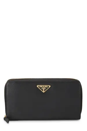 Prada Saffiano Zip Wallet - Black