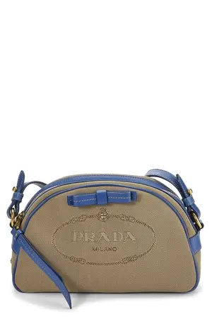 Prada Logo Jacquard Canvas Camera Bag - Brown