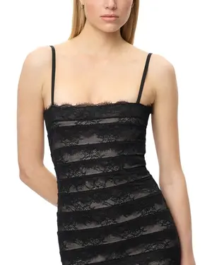Herve Leger Dara Lace Overlay Body-contouring Midi Dress