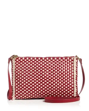 Madewell Signature Woven Leather Pouch Crossbody Bag - Bright Ember