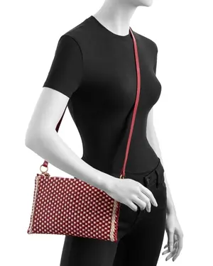 Madewell Signature Woven Leather Pouch Crossbody Bag - Bright Ember
