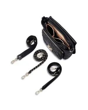 Mz Wallace Crosby Medium Lock Crossbody - Black