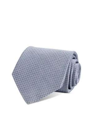 David Donahue Silk Classic Geometric Pattern Tie - Gray