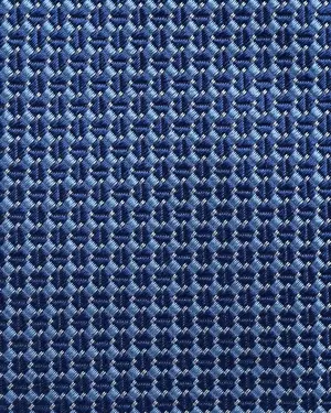 David Donahue Silk Geometric Neck Tie - Navy