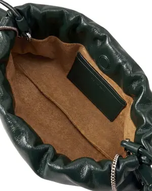 Veronica Beard Small Crinkle Leather Crossbody Bag - Sage
