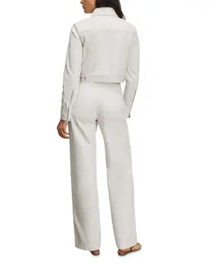 Veronica Beard Cropped Denim Jacket - Ecru