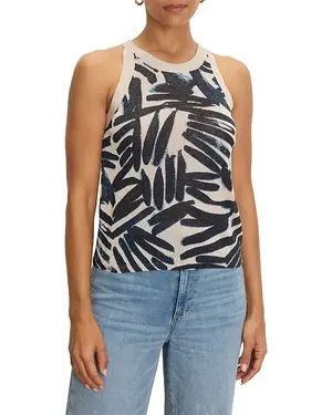 NIC+ZOE Painted Palms Sweater Tank - Indigo Multi
