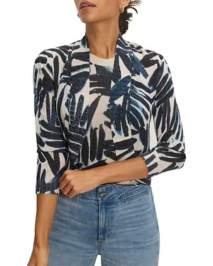 NIC+ZOE Painted Palms Bolero Cardigan - Indigo Multi