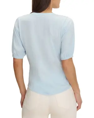 NIC+ZOE Elbow Sleeve V Neck Tee - Crystal