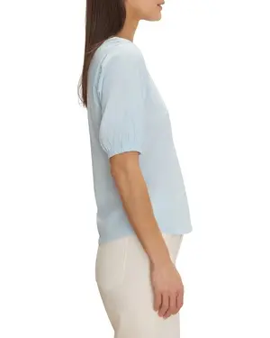 NIC+ZOE Elbow Sleeve V Neck Tee - Crystal