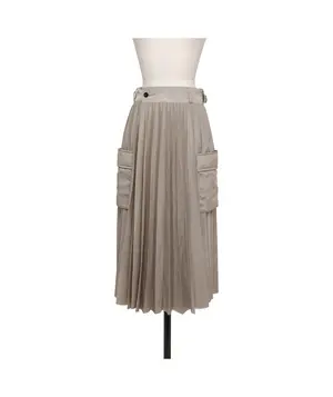 Sacai Pleated Wrap Midi Skirt - Gray