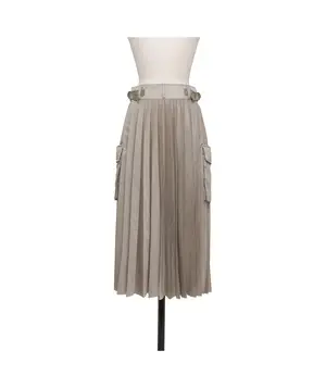 Sacai Pleated Wrap Midi Skirt