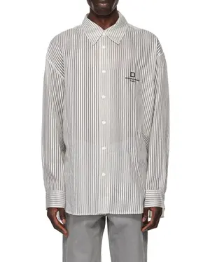 WOOYOUNGMI Striped Long-sleeved Shirt - Gray