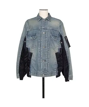 Sacai Denim And Nylon Paneled Jacket