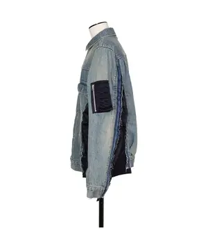 Sacai Denim And Nylon Paneled Jacket