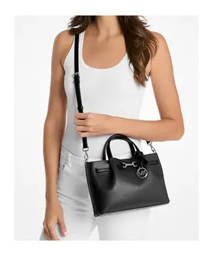 Michael Kors Carson Small Pebbled Leather Satchel With Silver Tone Hardware