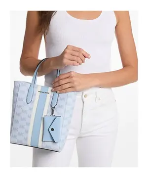 Michael Kors Vincent Small Logo Jacquard Tote Bag With Card Case