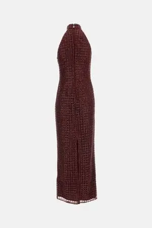 ROTATE BY BIRGER CHRISTENSEN Sequin Halter Neck Maxi Dress - Multicolor