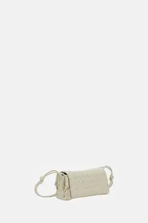 Bottega Veneta Notturno Pouch In White Nappa Leather With Intrecciato Motif