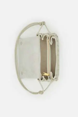 Bottega Veneta Notturno Pouch In White Nappa Leather With Intrecciato Motif