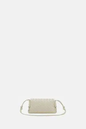Bottega Veneta Notturno Pouch In White Nappa Leather With Intrecciato Motif