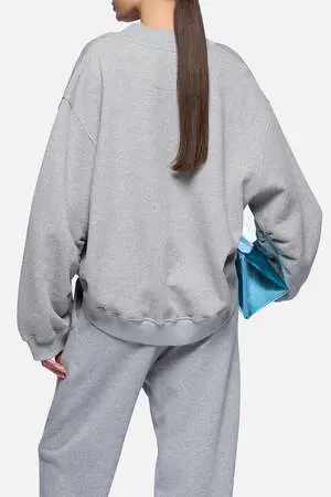 Attico V-neck Sweatshirt With Ruffle Detail