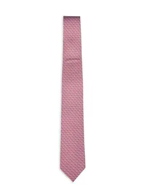 FERRAGAMO Silk Twill Gancini Neck Tie - Multicolor