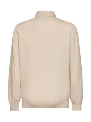 Brunello Cucinelli Champagne Cashmere Knit Polo Shirt