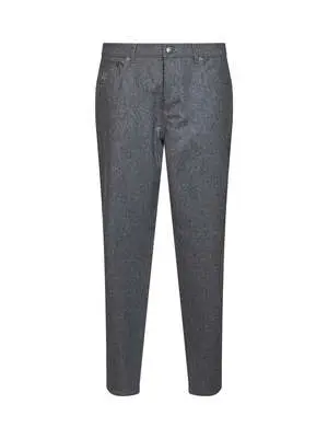 Brunello Cucinelli BRUNELLO CUCINELLI Virgin Wool Flannel Five-Pocket Trousers Multicolor