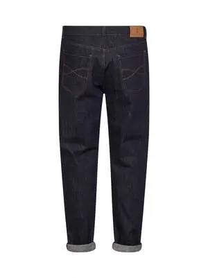 Brunello Cucinelli Iconic Fit Jeans In Blue Cotton Denim - Multicolor