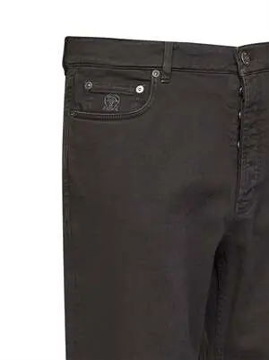 Brunello Cucinelli Dark Brown Garment-dyed Lightweight Comfort Denim Jeans - Multicolor