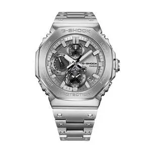 Casio G-shock Octagonal Stainless Steel Solar-powered Watch - Silver/black