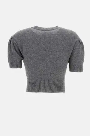 Simone Rocha Cropped Cashmere Cardigan With Chenille Bows