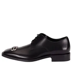 Balenciaga Rim Derby Leather Shoes - Black