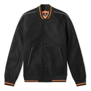 CONVERSE X Vince Staples Insulated Varsity Jacket - Black/orange
