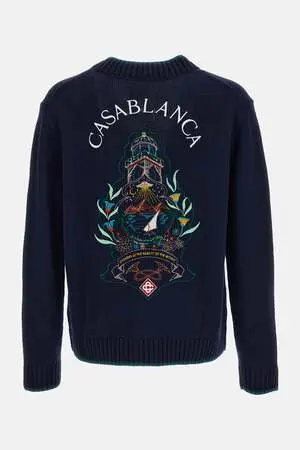Casablanca Hotel Cardigan In Wool And Cashmere Blend - Multicolor