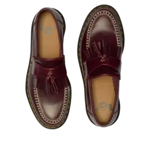 Dr. Martens Adrian Tassel Orleans Leather Loafers - Cherry Red