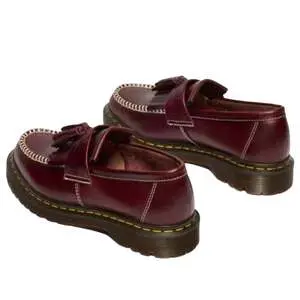 Dr. Martens Adrian Tassel Orleans Leather Loafers - Cherry Red