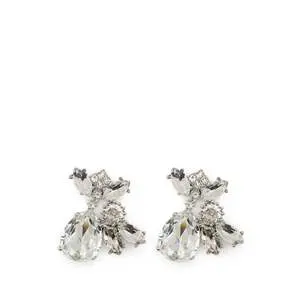 SELF-PORTRAIT Tone Crystal Embellished Earrings - Silver