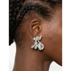 SELF-PORTRAIT Tone Crystal Embellished Earrings - Silver