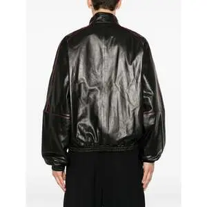 Balenciaga Leather Jacket With Logo Detail