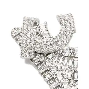FERRAGAMO Tone Crystal Embellished Gancini Brooch