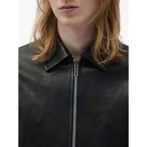 ANN DEMEULEMEESTER Leather Jacket With Lace-up Sleeves