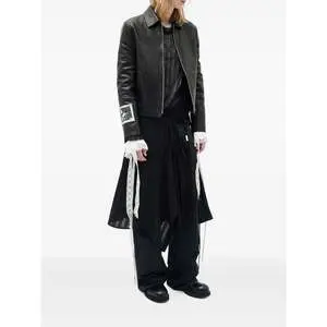 ANN DEMEULEMEESTER Leather Jacket With Lace-up Sleeves